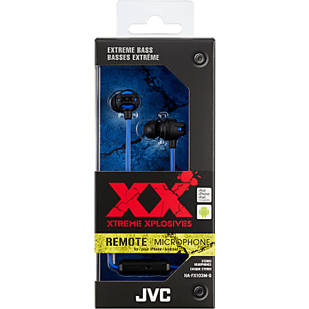 JVC Xtreme Xplosives Wired Earbud Headphones BlackBlue HA FX103M ...
