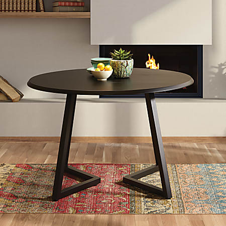 Office Star Metro Round Dining Table 30 14 H x 45 12 W x 45 12 D Black ...