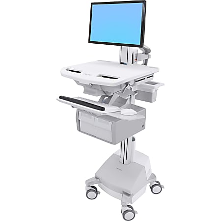 Ergotron StyleView Cart with LCD Pivot SLA Powered 2 Tall Drawers 2x1 ...