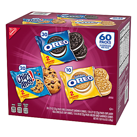 Nabisco Cookie Variety Pack 44.8 Oz Box Of 60 Packs - Office Depot