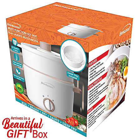 Brentwood Multi Function Electric Hot Pot Cooker with Food Steamer and ...