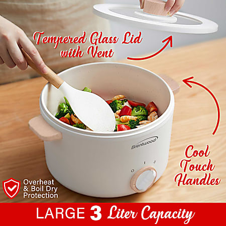 Brentwood Multi Function Electric Hot Pot Cooker with Food Steamer and ...