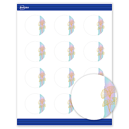 Avery Printable Round Cards With Sure Feed Technology 2 Matte White ...