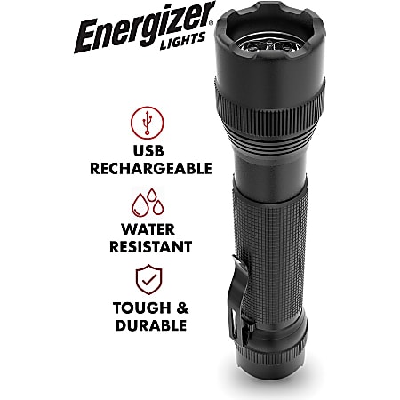 Energizer Rechargeable Tac R 700 Tactical Flashlight Aluminum Black ...
