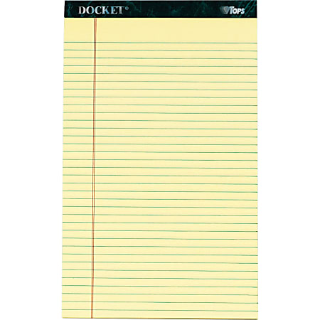 TOPS Double Docket Writing Pads 8 12 x 14 Legal Ruled 50 Sheets Canary ...