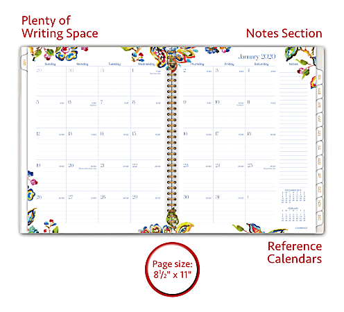 Cambridge Hannah WeeklyMonthly Planner 8 12 x 11 Multicolor January to ...