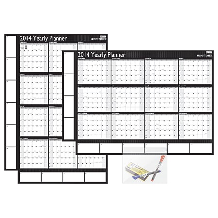 Day Timer ErasableReversible Wall Calendar 26 34 x 38 34 BlackGray ...