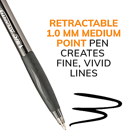 BIC Glide Retractable Ballpoint Pens Medium Point 1.0 mm Clear Barrel ...