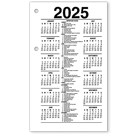 AT-A-GLANCE® Daily Loose-Leaf Desk Calendar Refill, 3 1/2" x 6", 100% ...