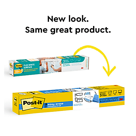 Post it Easy Erase Permanent Marker Whiteboard Surface 4 ft x 3 ft ...