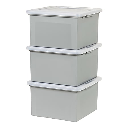 Iris USA File Boxes 37.7 Qt 21 1116 L x 15 34 W x 10 34 H Gray Pack Of ...