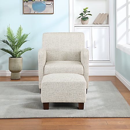 Office Star Aiden Chair With Legs And Ottoman QuartzMedium Espresso ...