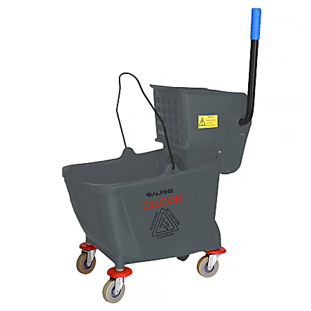 Alpine PVC Mop Bucket With Side Wringer 36 Qt 35 H x 15 W x 25 D Gray ...