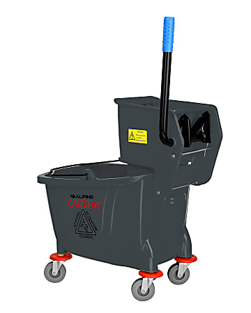 Alpine PVC Mop Bucket With Side Wringer 36 Qt 35 H x 15 W x 25 D Gray ...