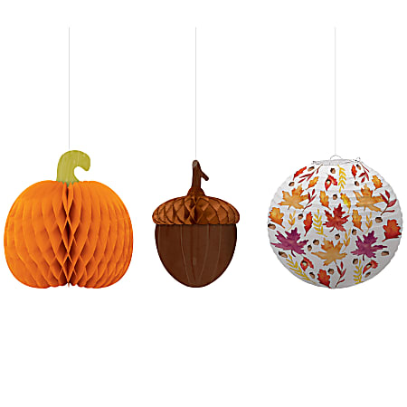 Amscan Fall Fresh Autumn Honeycomb Hanging Bouquet 9 12 H x 9 12 W ...
