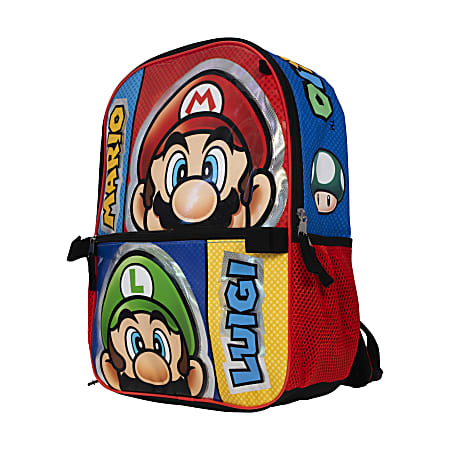 Accessory Innovations Super Mario Brothers 5 Piece Backpack Set RedBlue ...