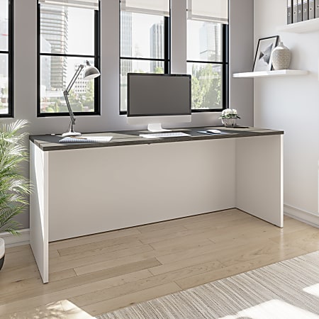 Bestar Pro Concept Plus 72 W Narrow Computer Desk Shell WhiteDeep Gray Office Depot