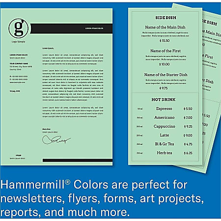 Hammermill Colors Recycled Copy Paper 10 Reams Green Letter 8.5 x 11 ...