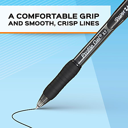 Paper Mate Gel Pen Profile Retractable Pen 0.7mm Red 12 Count - Office ...