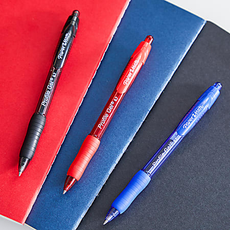 Paper Mate Gel Pen Profile Retractable Pen 0.7mm Red 12 Count - Office ...