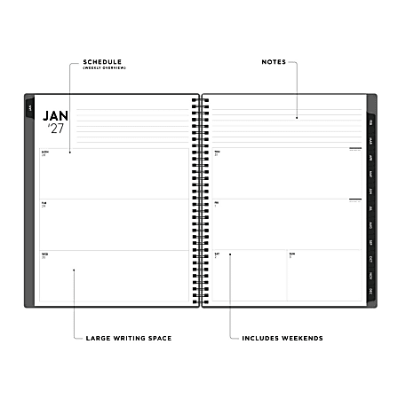 2027 Blue Sky Gray 2 WeeklyMonthly Planning Calendar 8.5x11 0percent PP ...