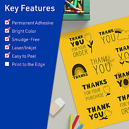 Avery Printable Sticker Paper 94269 BYP20 Rectangle 8 12 x 11 Matte ...