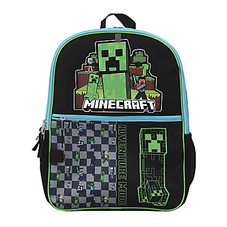 Bioworld Minecraft Backpack With Printed Water Bottle Utility Case And ...