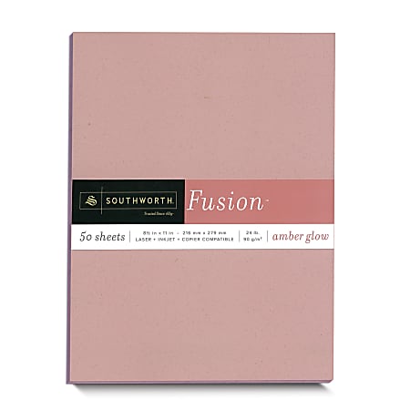 Southworth Fusion Paper 8 12 x 11 Amber Glow Pack Of 50 - Office Depot