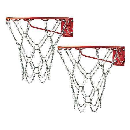 Champion Sports Steel Chain Basketball Nets 6 H x 2 W x 7 D Silver Pack ...