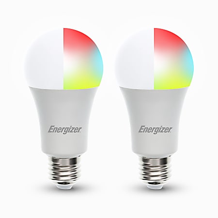 Energizer Connect Smart A19 LED Light Bulbs WhiteMulticolor RGB Pack Of ...