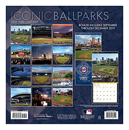 Turner Licensing Monthly Wall Calendar 12 x 12 Iconic Ballparks 2020 ...