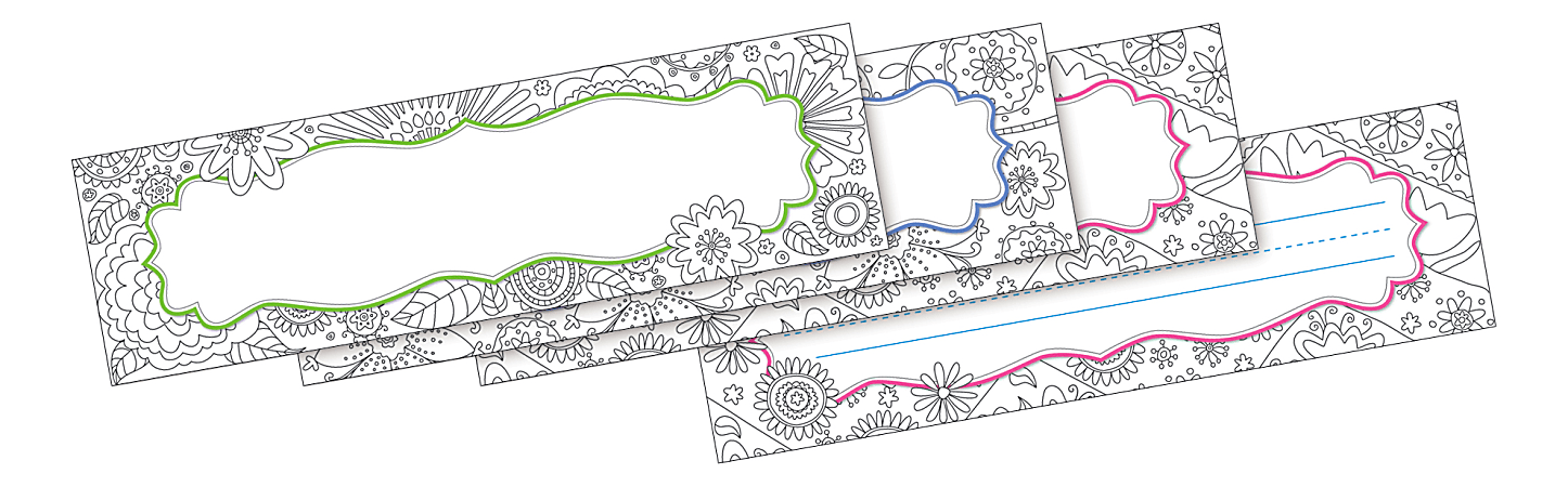 Barker Creek Name Tag Name Plate Set Color Me In My Garden - Office Depot