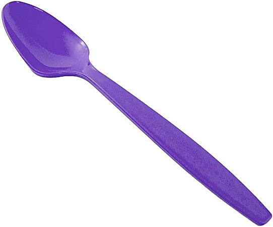 JAM PAPER Big Party Pack of Premium Plastic Spoons Purple 100 ...