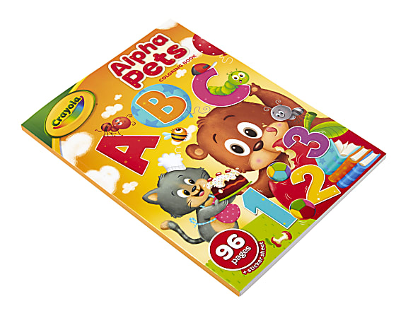 Crayola 96 Page Alpha Pets Coloring Book - Office Depot