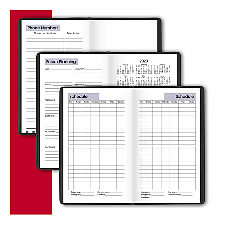 AT A GLANCE DayMinder Academic Weekly Planner 3 12 x 6 Black July 2020 ...