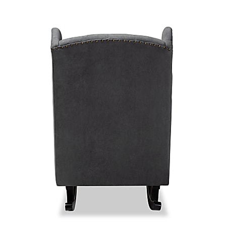 Baxton Studio Jamir Rocking Chair GrayDark Brown - Office Depot