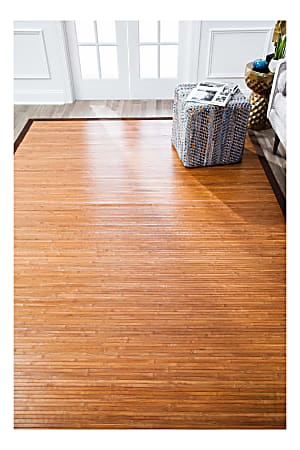 Anji Mountain Contemporary Natural Bamboo Rug 2 x 3 Brown - Office Depot