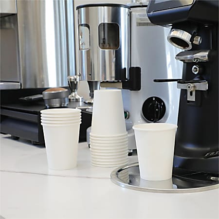 Genuine Joe 8 oz Disposable Hot Cups 8 fl oz White Polyurethane Hot ...