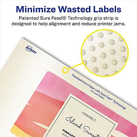 Avery Pearlized Permanent Labels With Sure Feed 94253 PIP25 Rectangle 4 ...