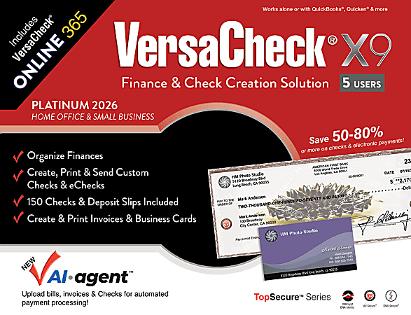 VersaCheck X9 Platinum 2026 VersaCheck ONLINE Platinum Bundle 5 Users 1 ...