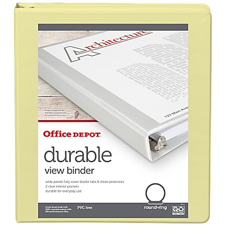 Office Depot Durable View Binder 1 Round Rings 175 Sheet Capacity ...