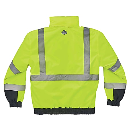Ergodyne GloWear 8377 Type R Class 3 Quilted Bomber Jacket Large Lime ...