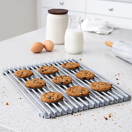 Better Houseware Multipurpose Roll Up Rack Small Gray - Office Depot