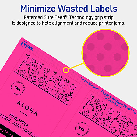 Avery Printable Labels With Sure Feed Technology 94256 NMP20 Rectangle ...
