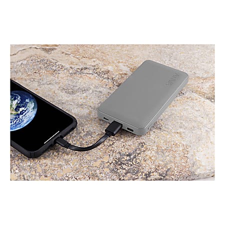 Ativa 10000mAh Battery Pack For USB Devices Gray 46908 - Office Depot