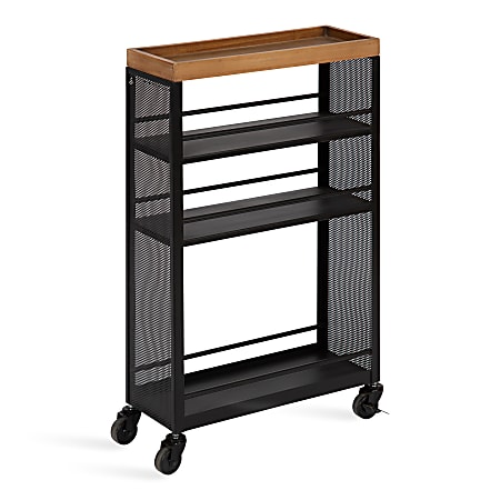 Kate and Laurel Piazza 4 Tier Metal Decorative Slim Storage Cart 30 H x ...