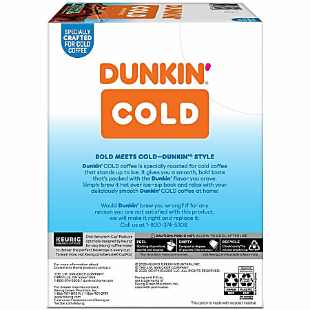 Dunkin Brew K Cup Pod Over Ice Keurig Single Serve K Cup Pods 22 Count ...