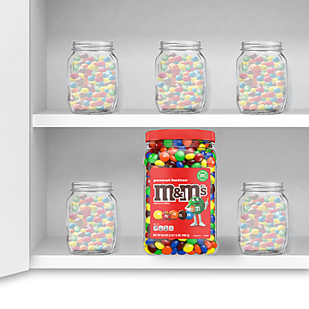 M Ms Peanut Butter Milk Chocolate Candy Jar 55 Oz - Office Depot