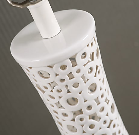 Kenroy Home Glover Table Lamp, 25-1/2"H, White Shade/White Base