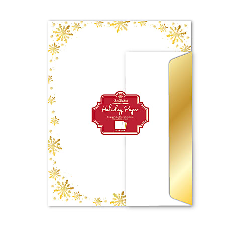 Geo Studios Premium Holiday Letterhead And Envelope Kit 11 x 8 12 Gold ...